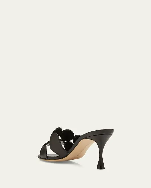 Manolo Blahnik Haribalmu Leather Slide Sandals - White