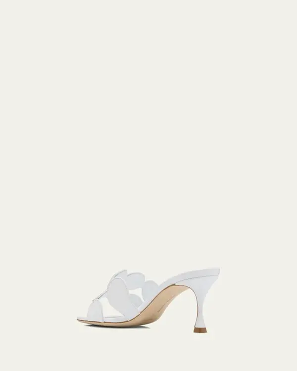 Manolo Blahnik Haribalmu Leather Slide Sandals - White