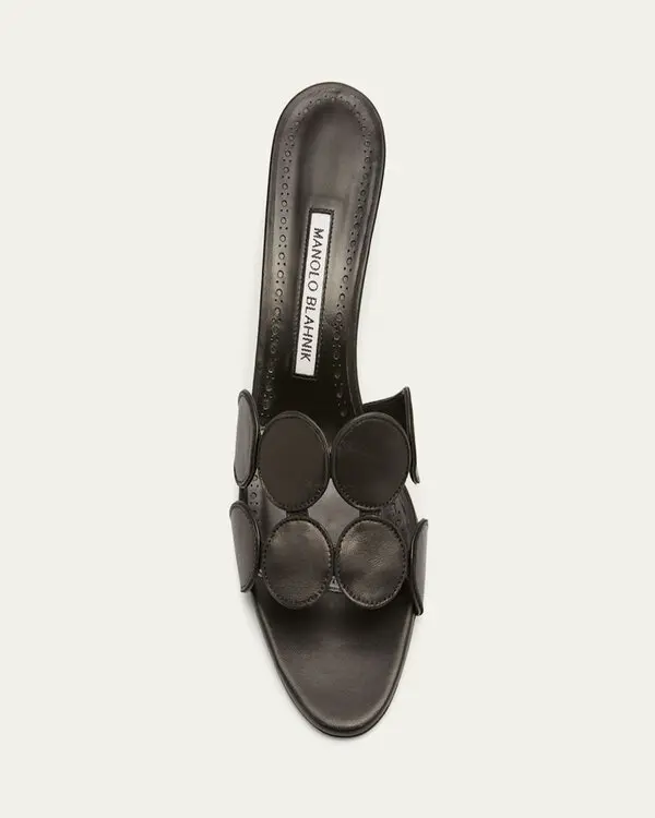 Manolo Blahnik Haribalmu Leather Slide Sandals - White