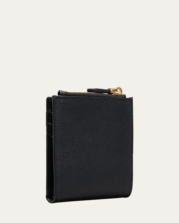 Prada Small Leather Wallet With Triangle Snap