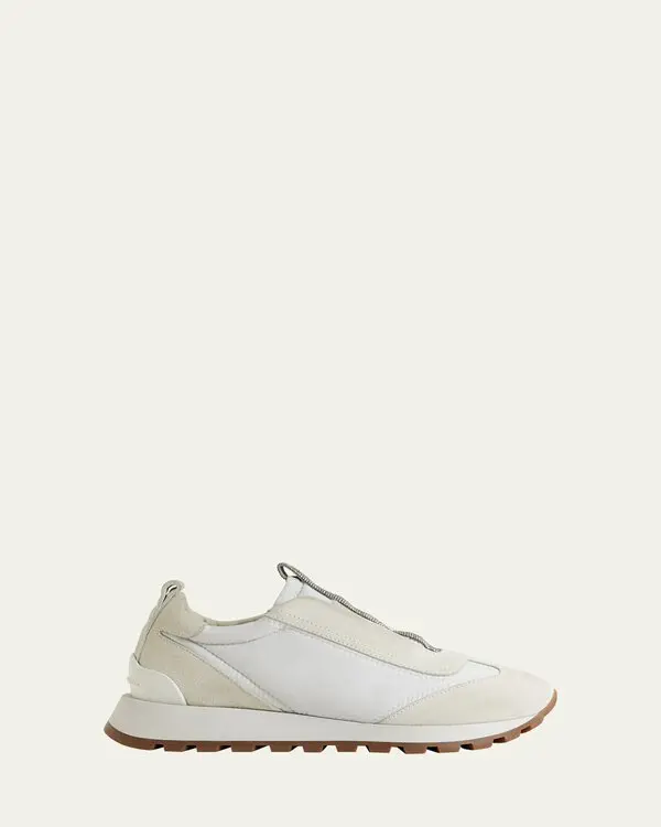 Brunello Cucinelli Mixed Leather Runner Sneakers - Panama