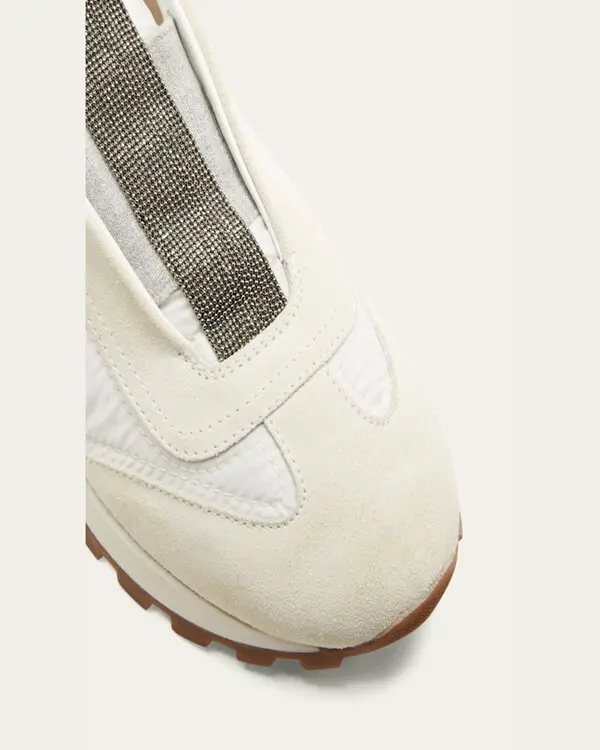 Brunello Cucinelli Mixed Leather Runner Sneakers - Panama