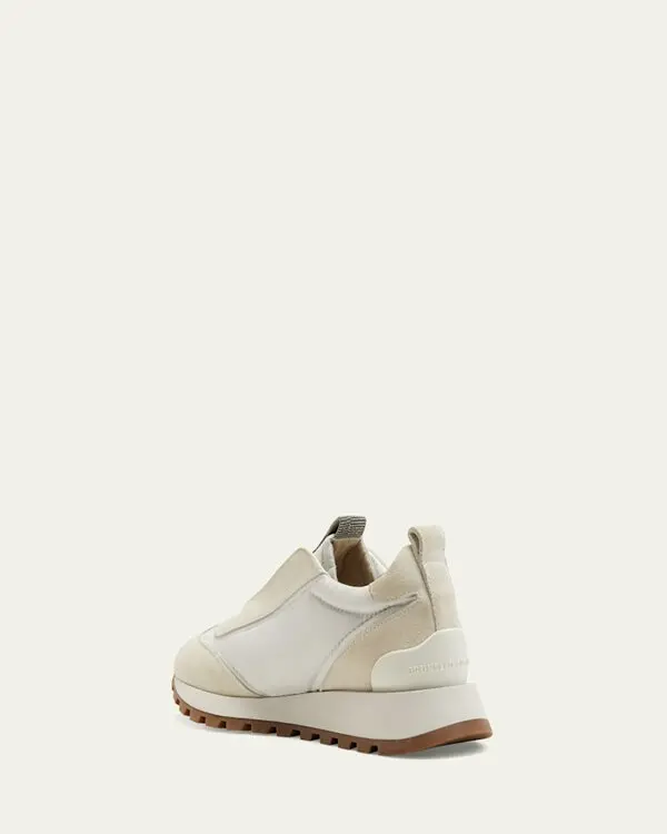 Brunello Cucinelli Mixed Leather Runner Sneakers - Panama
