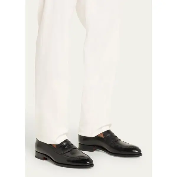 Bontoni Principe Leather Penny Loafers - Black