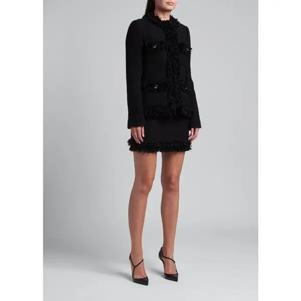 Dolce & Gabbana Paillette Fringe Boucle Jacket