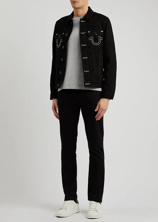 Buy True Religion Jimmy Super T Stretch-denim Jacket - Black At 50