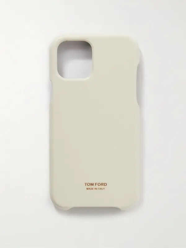 TOM FORD Logo-detailed Leather Iphone 11 Pro Phone Case - White