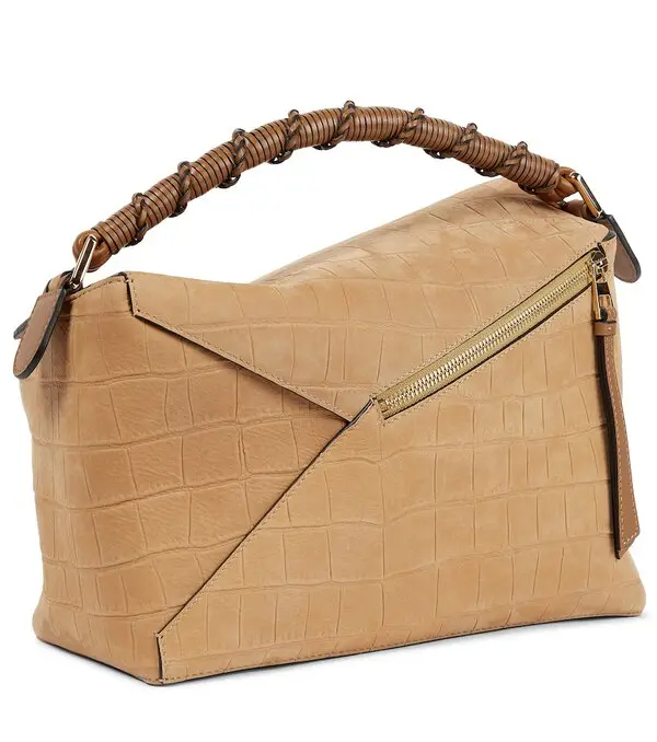 Loewe Puzzle Croc-effect Leather Shoulder Bag