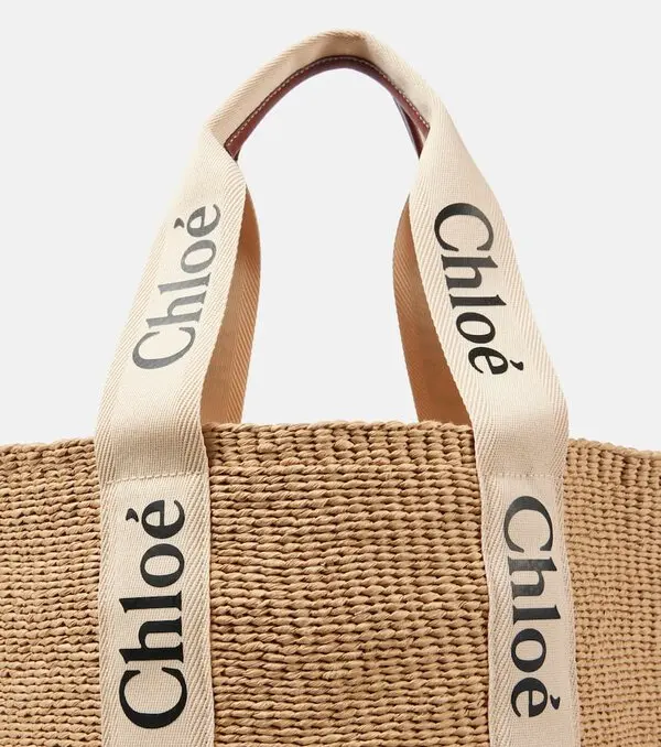 Chloé X Mifuko Woody Large Raffia Tote - Neutrals