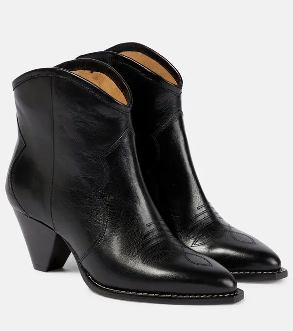 Isabel Marant Étoile Darizo Leather Ankle Boots - Black