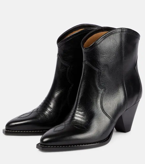 Isabel Marant Étoile Darizo Leather Ankle Boots - Black
