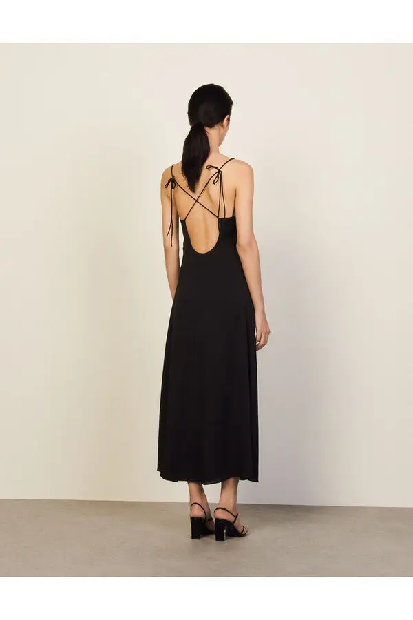 Sandro Midi Dress With Narrow Straps