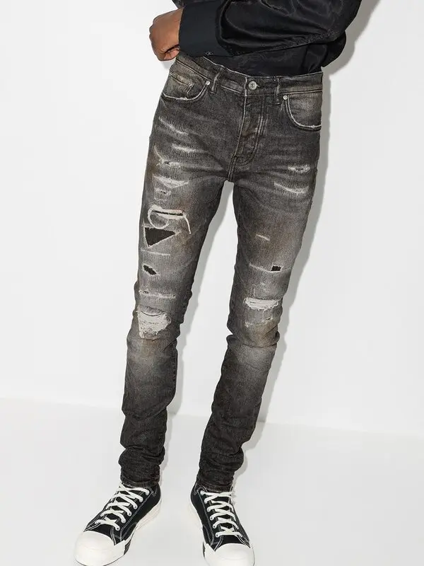PURPLE BRAND Distressed-finish Skinny-jeans