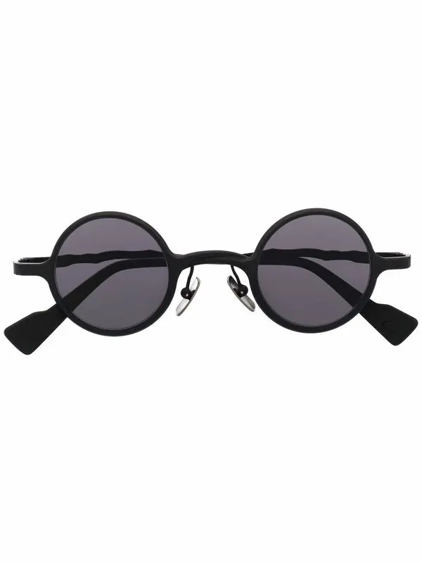 KUBORAUM Knarled-arm Round Frame Sunglasses - Black