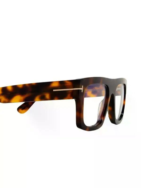 TOM FORD Tortoiseshell-effect Geometric-frame Glasses - Brown