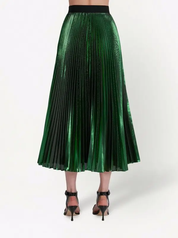 CHRISTOPHER KANE Pleated Lamé-effect Skirt
