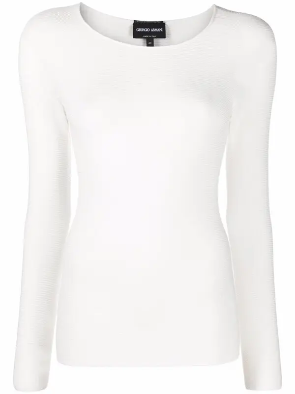 Giorgio Armani Ribbed-knit Fitted Jumper