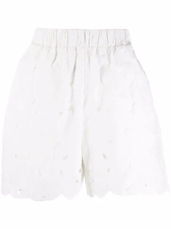 Red Valentino Butterfly Cut-out Taffeta Shorts