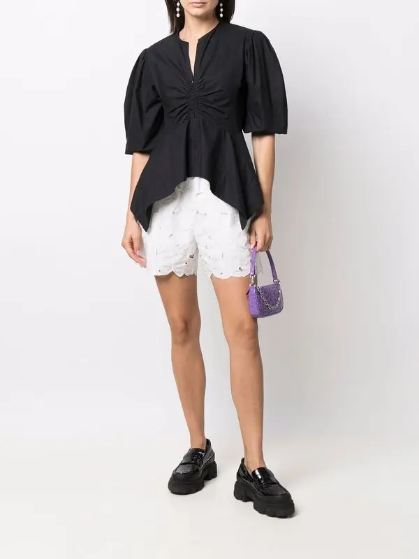Red Valentino Butterfly Cut-out Taffeta Shorts