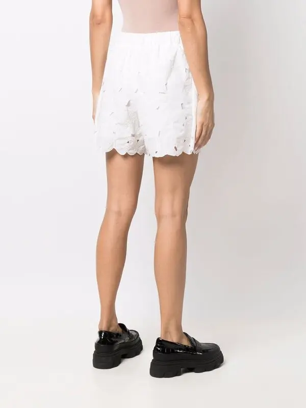 Red Valentino Butterfly Cut-out Taffeta Shorts