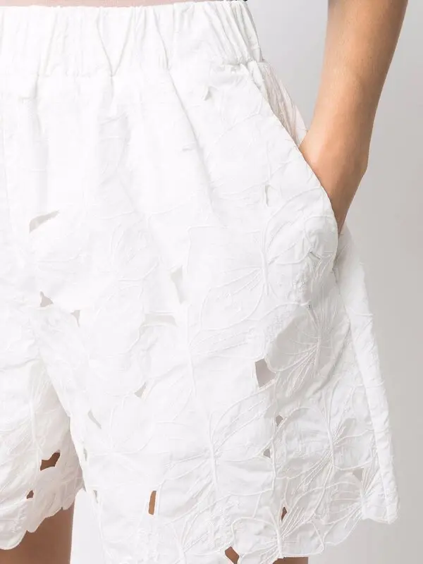 Red Valentino Butterfly Cut-out Taffeta Shorts
