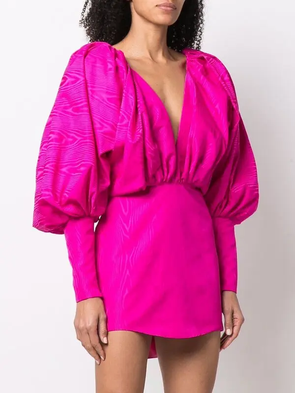 kalmanovich pink dress Kalmanovich Puff-Leeve Mini Dre In Pink - 61% Off