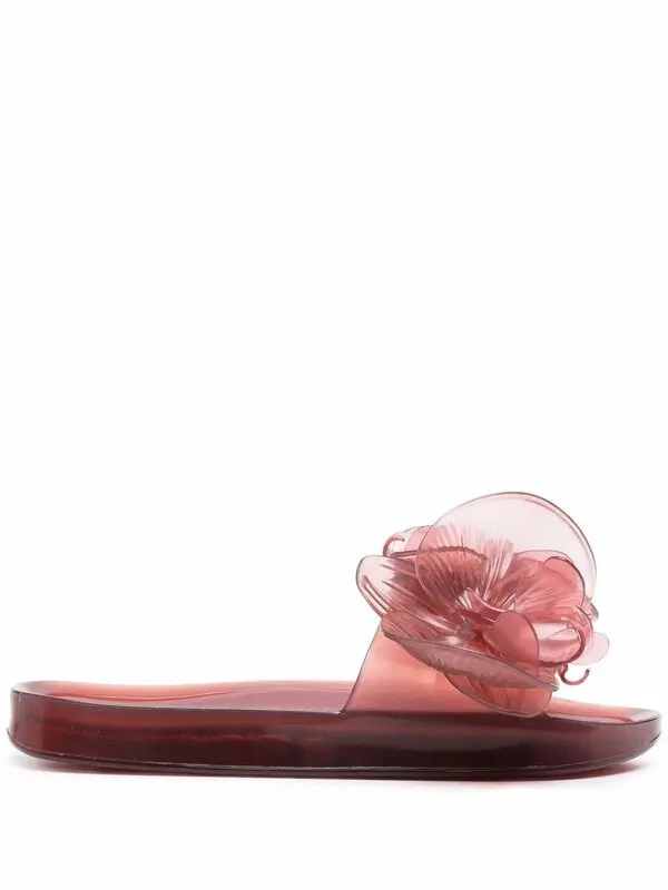 Y/project X Melissa Floral Appliqué Slides - Red