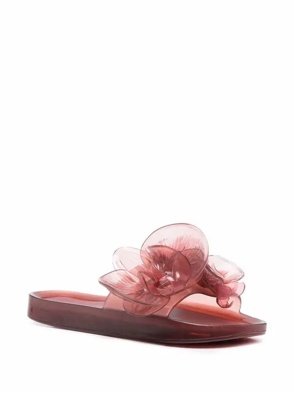 Y/project X Melissa Floral Appliqué Slides - Red