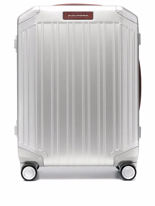 PIQUADRO Aluminium Ridged 4-wheel Suitcase - Grey