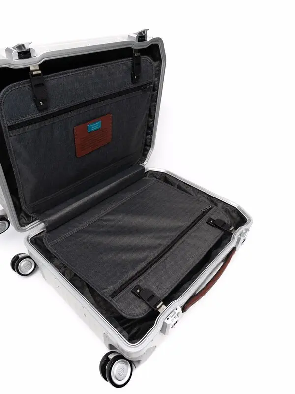 PIQUADRO Aluminium Ridged 4-wheel Suitcase