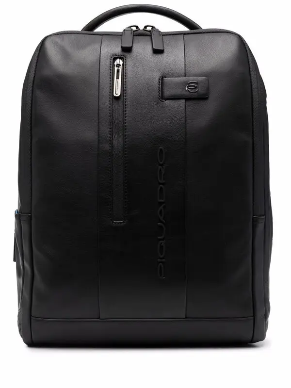 PIQUADRO Leather Backpack - Black