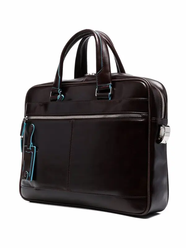 PIQUADRO Contrast-stitching Leather Briefcase