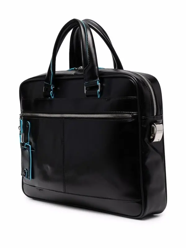 PIQUADRO Contrast-stitching Leather Work Bag