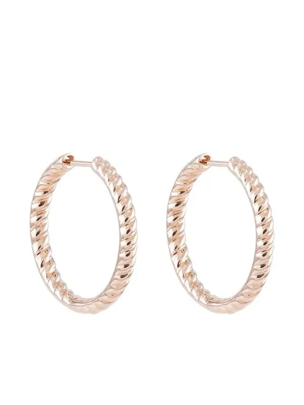 ANITA KO 18kt Rose Zoe Braided Hoop Earrings - Gold