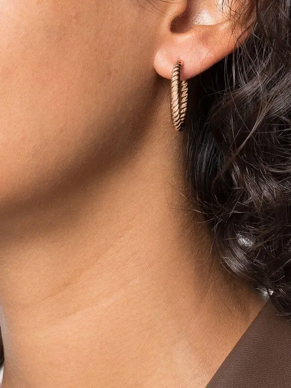ANITA KO 18kt Rose Zoe Braided Hoop Earrings - Gold