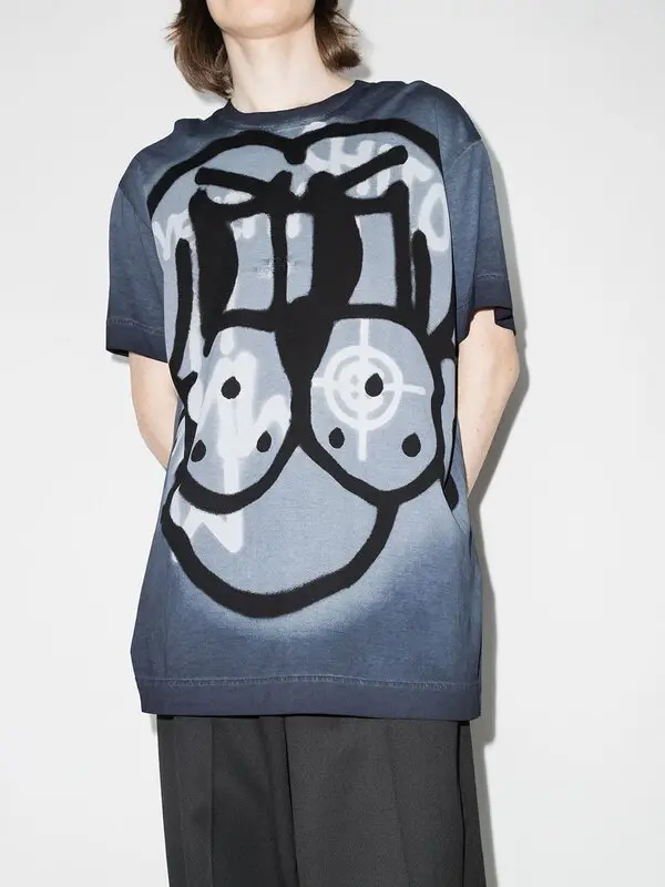 Givenchy X Chito Spray-Paint Effect T-Shirt - Blue | Editorialist