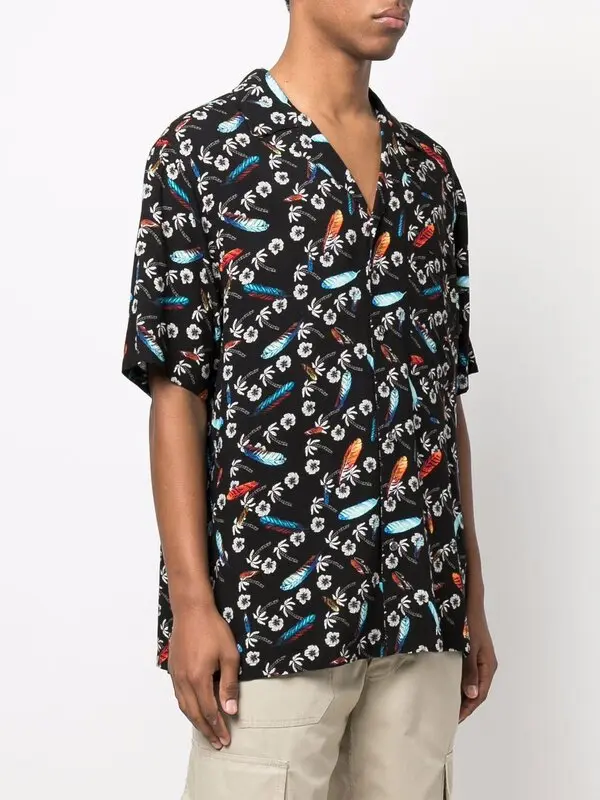 COUNTY OF MILAN Floral-print Short-sleeve Shirt
