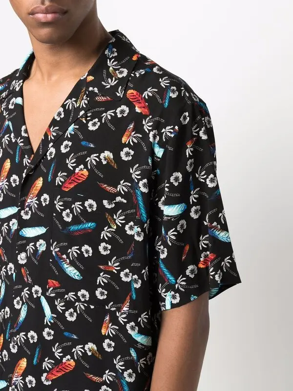 COUNTY OF MILAN Floral-print Short-sleeve Shirt
