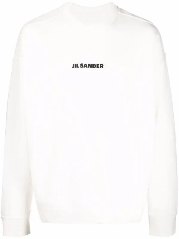 JIL SANDER Logo-print Crew Neck Sweatshirt - White