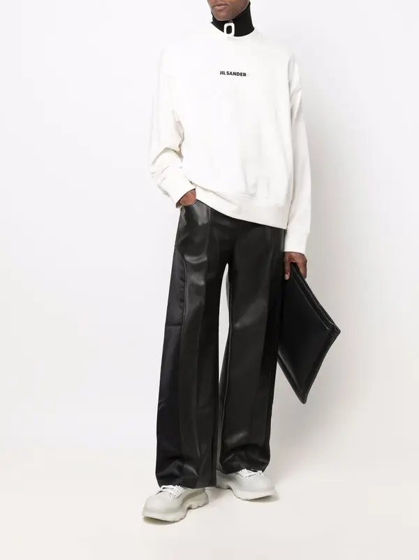 JIL SANDER Logo-print Crew Neck Sweatshirt - White