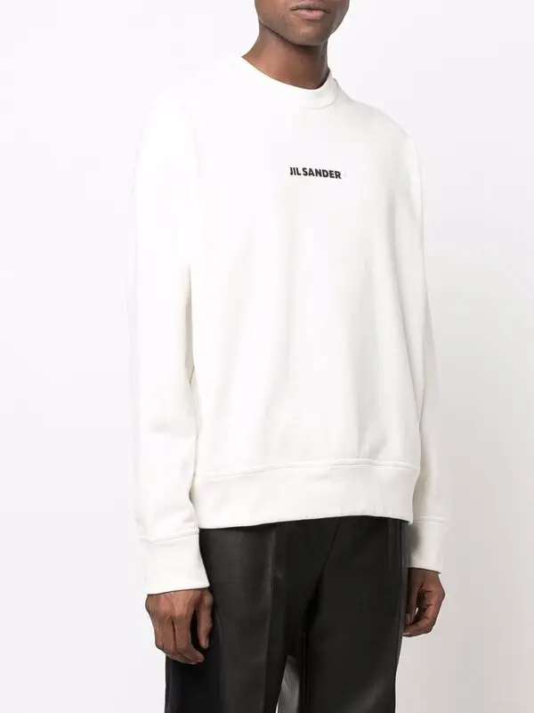 JIL SANDER Logo-print Crew Neck Sweatshirt - White