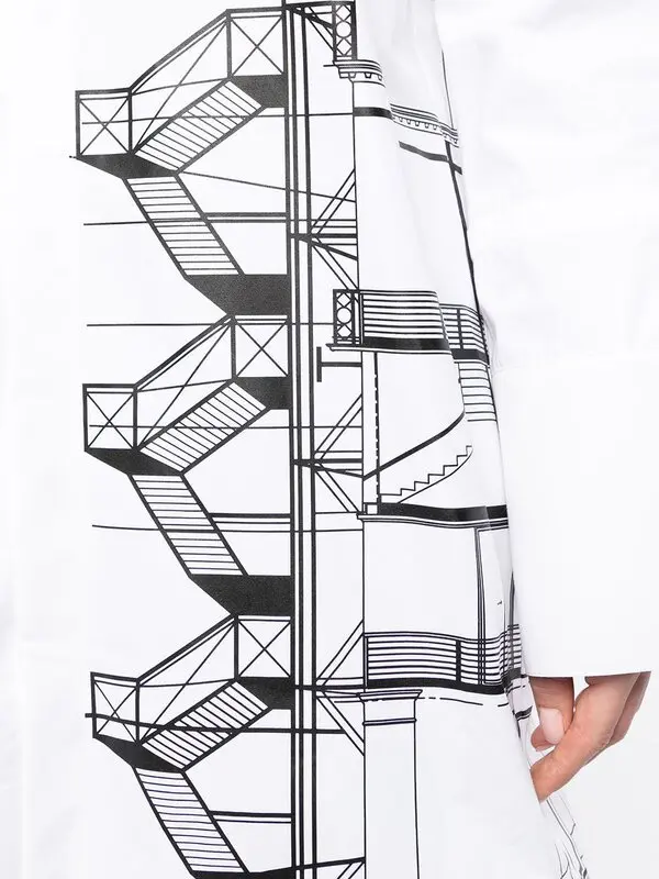 Off-White Graphic-print Mini Dress With Tied Sleeves