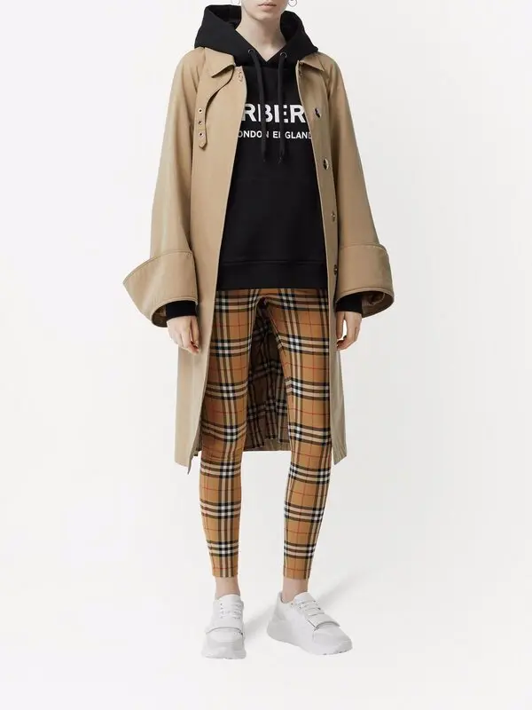 Burberry Check Stretch Jersey Leggings - Brown