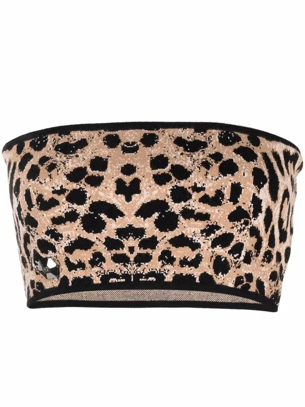 Philipp Plein Leopard-print Bandeau Top
