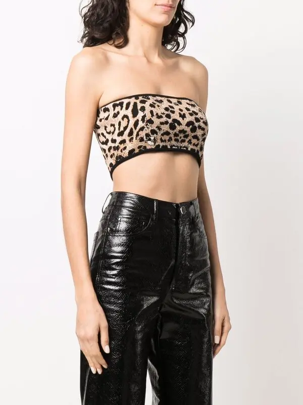 Philipp Plein Leopard-print Bandeau Top