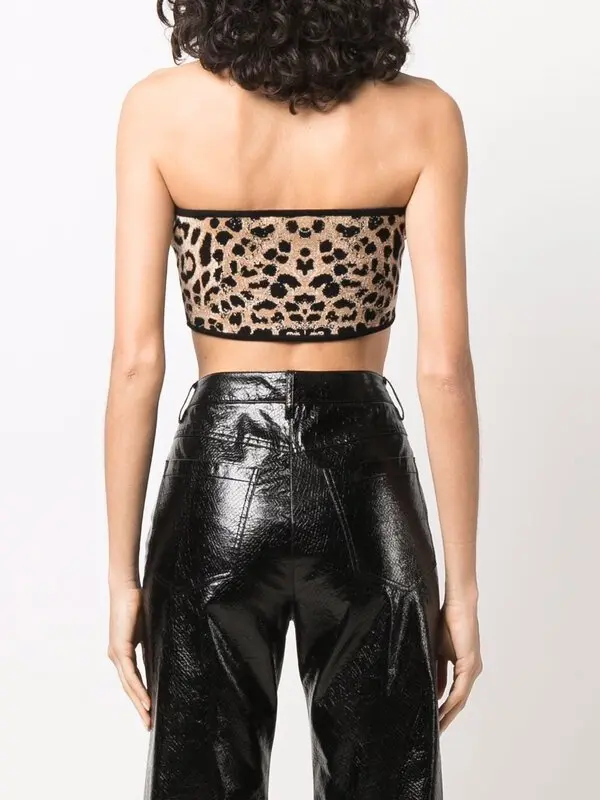 Philipp Plein Leopard-print Bandeau Top