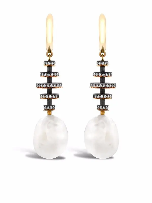 PRAGNELL 18kt Rose Gold Pearl And Diamond Drop Earrings - Pink