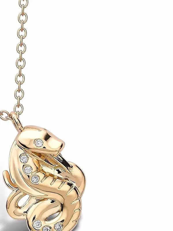 PRAGNELL 18kt Yellow Diamond Snake Pendant Necklace