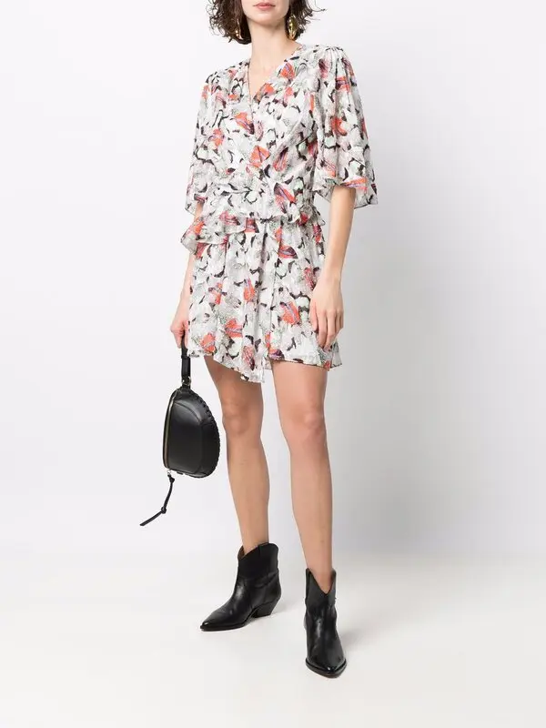 IRO PARIS Carlina" Ruffled Abstract Print Dress