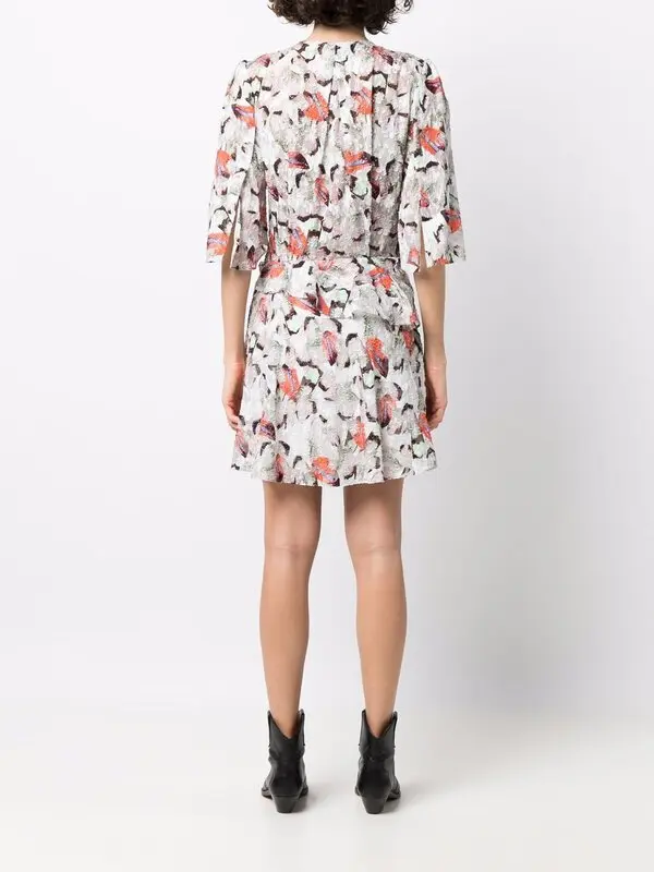IRO PARIS Carlina" Ruffled Abstract Print Dress